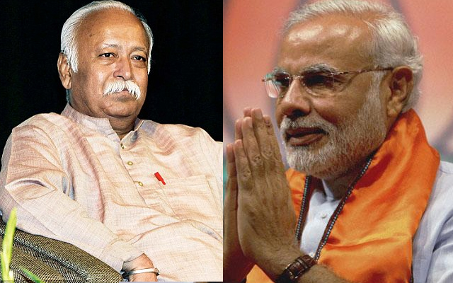 Narendra Modi meets RSS chief Mohan Bhagwat | प्रचार खत्म होने के बाद ...